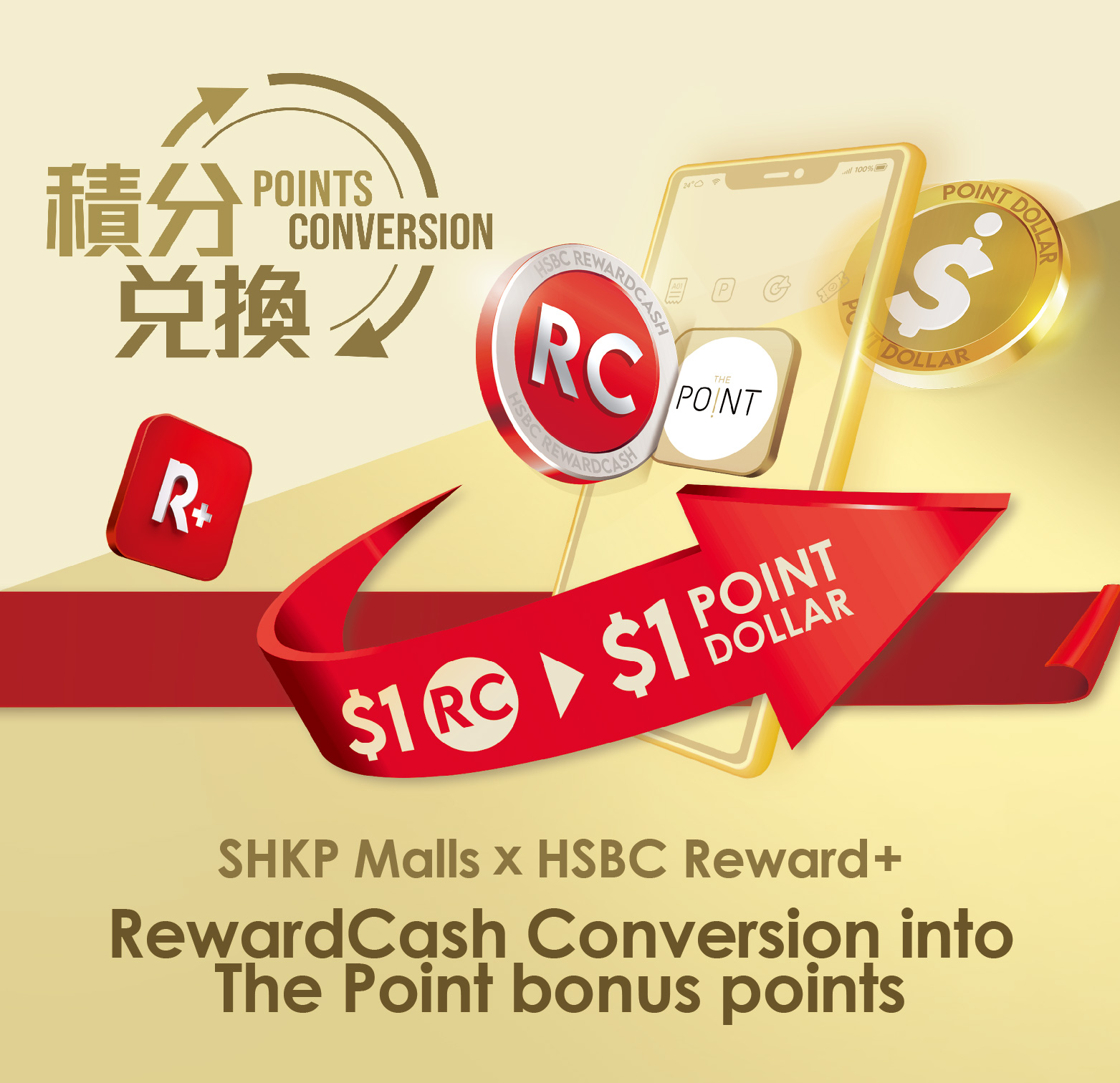 SHKP Malls x HSBC Reward+ RewardCash Conversion Offer